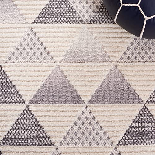 Safavieh Urban Collection 9' x 12' Grey/Ivory URB206F Mid-Century Modern Tassel Fringe Area Rug