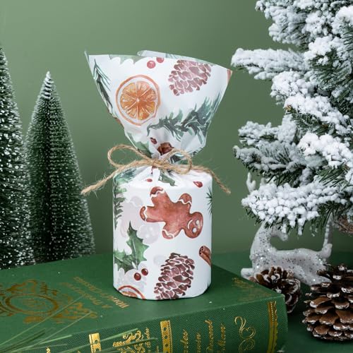 RUSPEPA Christmas Wrapping Tissue Paper - Gingerbread Man Design Tissue Paper Bulk for Gift Wrap, Christmas, Baby Shower, Art Crafts, Birthday, Wedding and More - 13.7X 19.7 inches - 60 Sheets