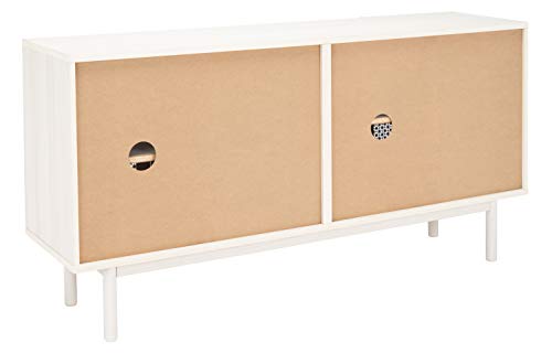 Safavieh Home Collection Piran White and Gold 4-Door 2-Shelf Media (65-inch Flat Screen) TV Stand