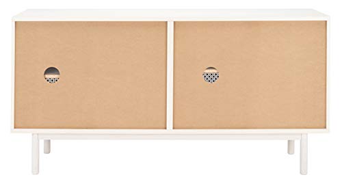 Safavieh Home Collection Piran White and Gold 4-Door 2-Shelf Media (65-inch Flat Screen) TV Stand