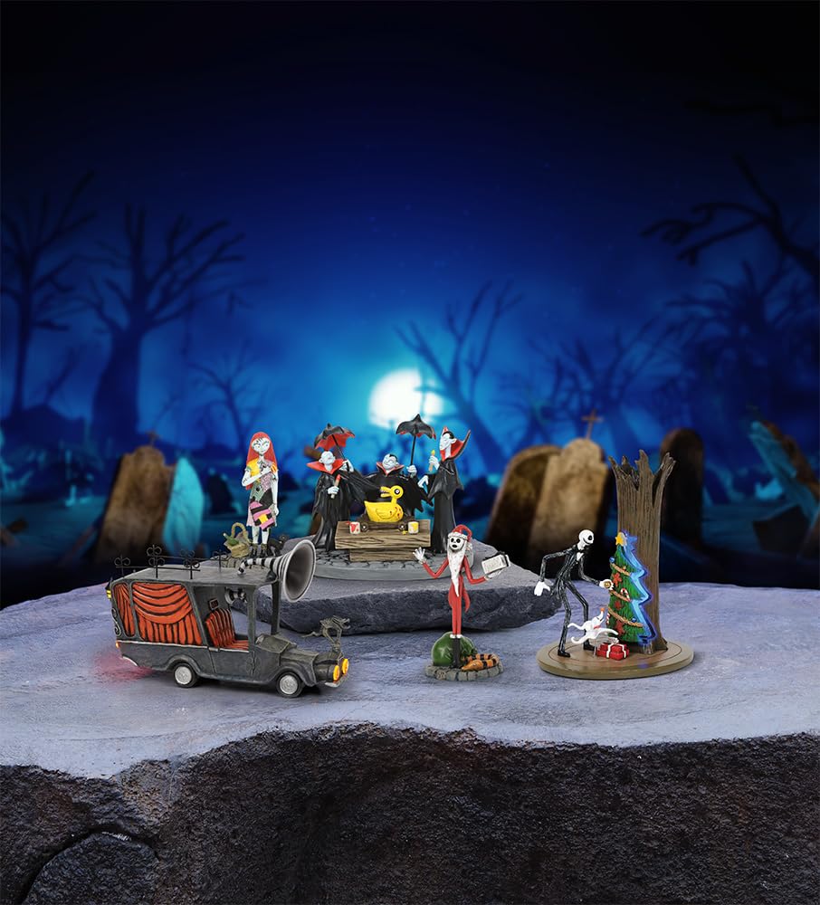 Department 56 Disney The Nightmare Before Christmas Village Accessories Vampire Brothers Prepare The Duck Toy Figurine, 3.42 Inch, Multicolor