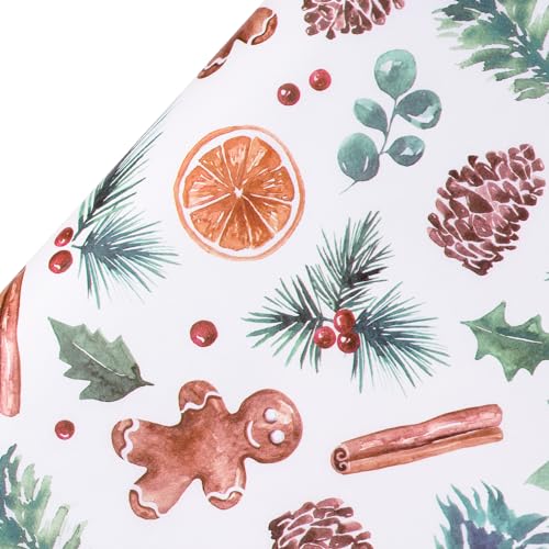RUSPEPA Christmas Wrapping Tissue Paper - Gingerbread Man Design Tissue Paper Bulk for Gift Wrap, Christmas, Baby Shower, Art Crafts, Birthday, Wedding and More - 13.7X 19.7 inches - 60 Sheets