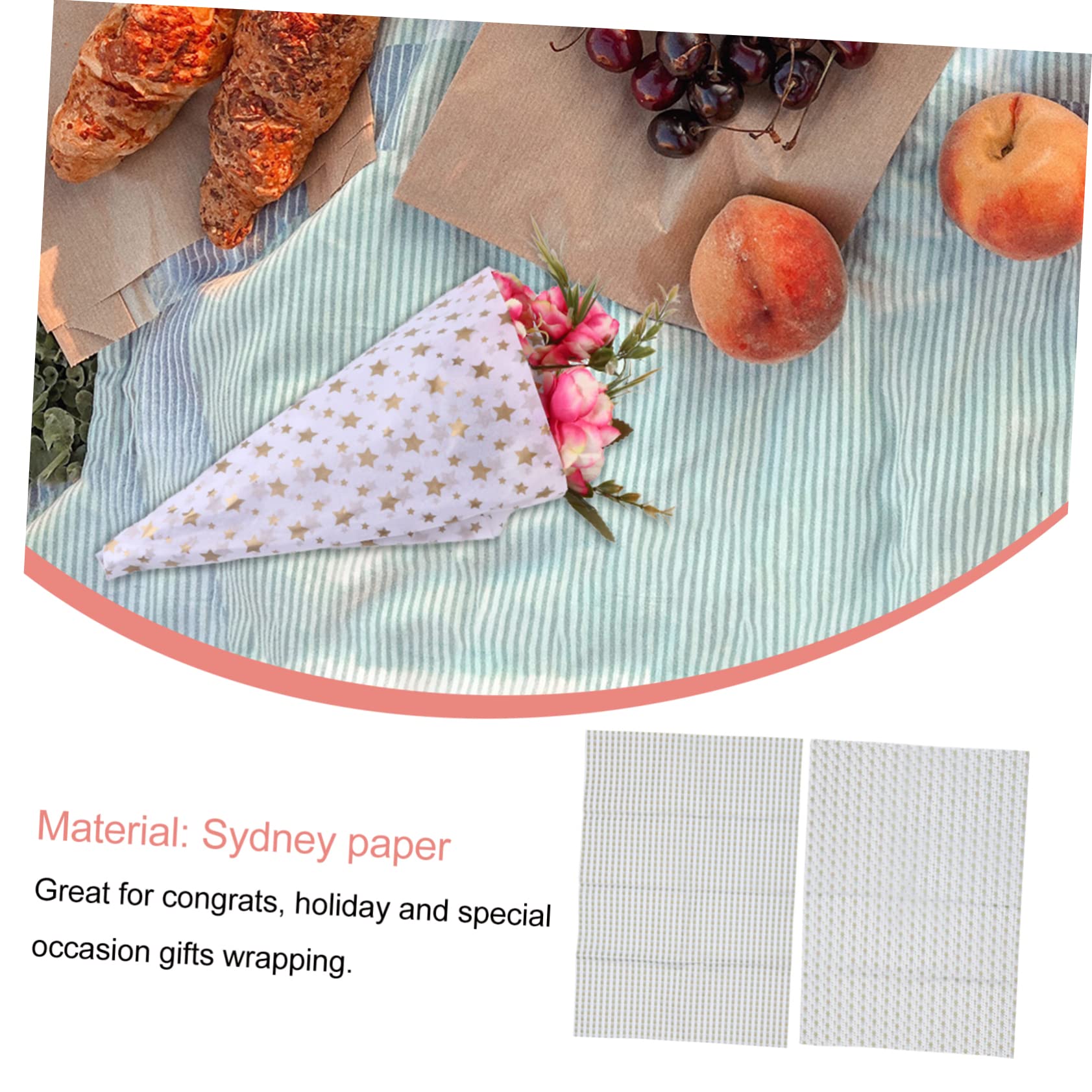 NOLITOY Decorations Wrapping Decors 40 Sheets Golden Wrapping Papers Bulk Wrapping Bulk Sydney Papers