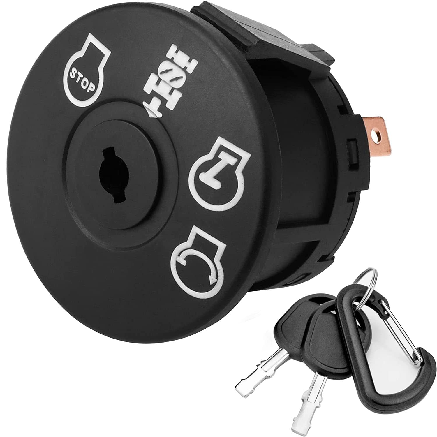 Sfiracle Lawn Mower Ignition Switch 4 Position with Key for Craftsman,532193350 193350 Lawn Mowers Key Switch,Craftsman Ignition Switch Compatible with AYP,Husqvarna,Sears,Poulan Pro