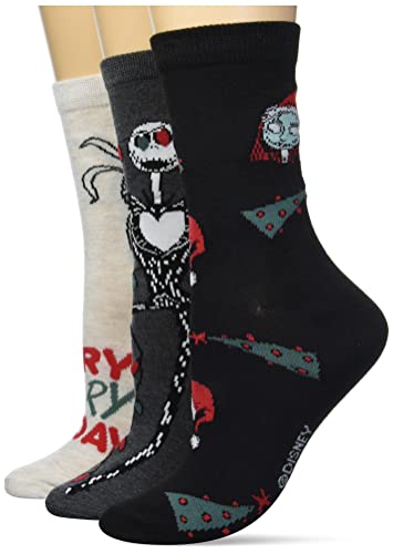 Disney Women's Crew Socks, Charcoal Heather, One Size