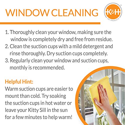 K&H PET PRODUCTS EZ Mount Kitty Sill Deluxe with Bolster Window Sill Cat Bed, Cat Window Hammock, Sturdy Cat Window Perch, Cat Window Bed Cat Furniture, Cat Hammock for Window Cat Perch - Chocolate