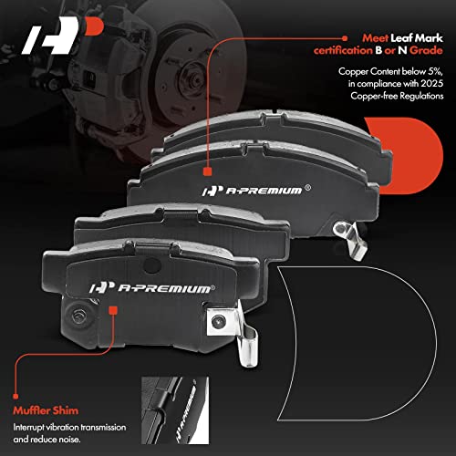 A-Premium Front and Rear Disc Brake Rotors and Pads Kit Compatible with Lexus TL 1999 2000 2001 2002 2003 12-PC Set