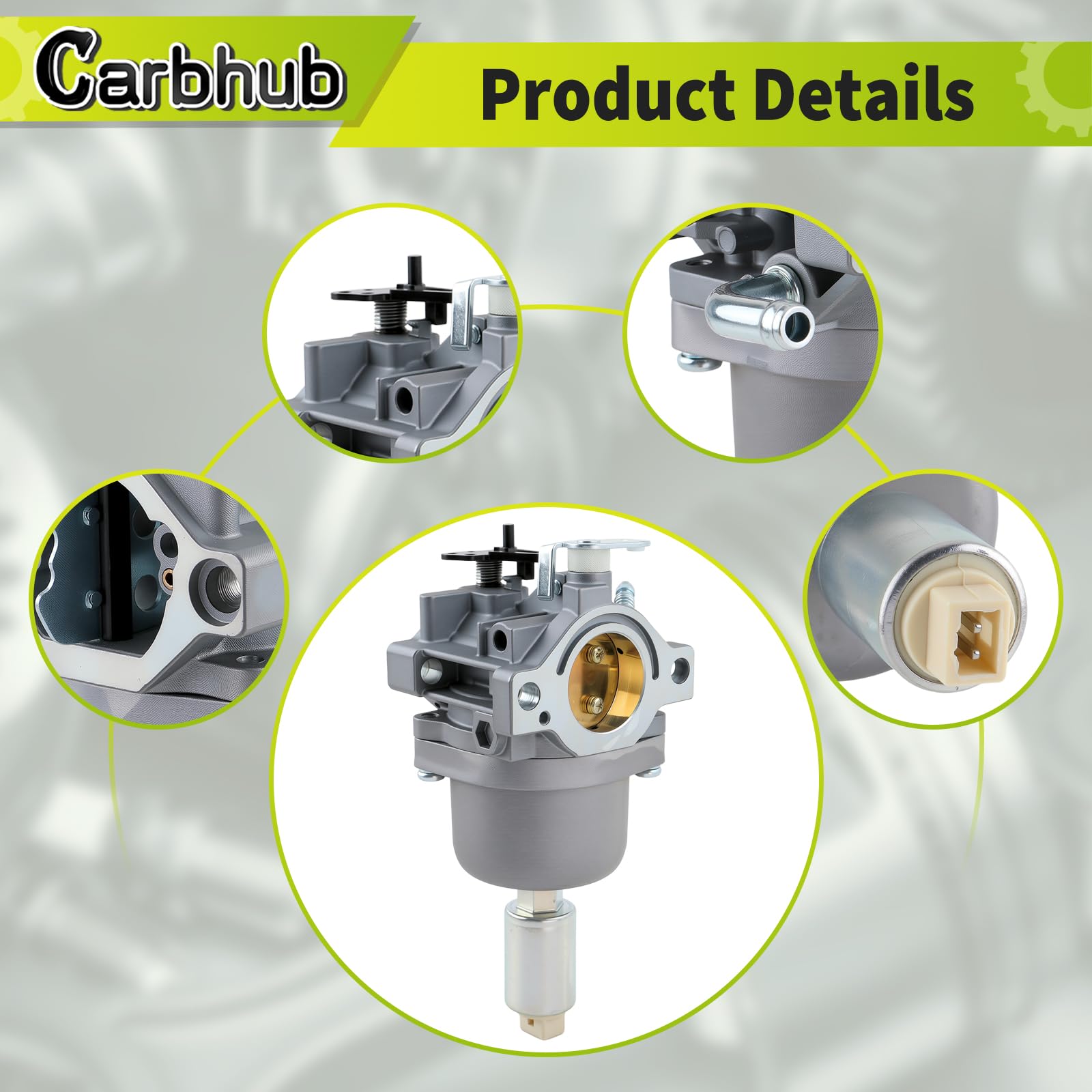Carbhub 594601 New Adjustable Carburetor for 796587 591736 594601 19.5 HP Engine Craftsman Riding Lawn Mower Tractor 19HP Intek Single Cylinder OHV Motor Nikki with Carb Seal 698781