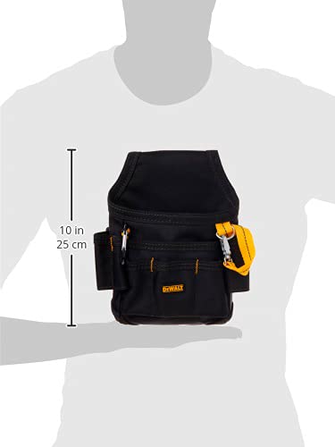 Custom Leathercraft DEWALT DG5103 Small Durable Maintenance and Electrician's Pouch with Pockets for Tools, Flashlight, Keys, Black