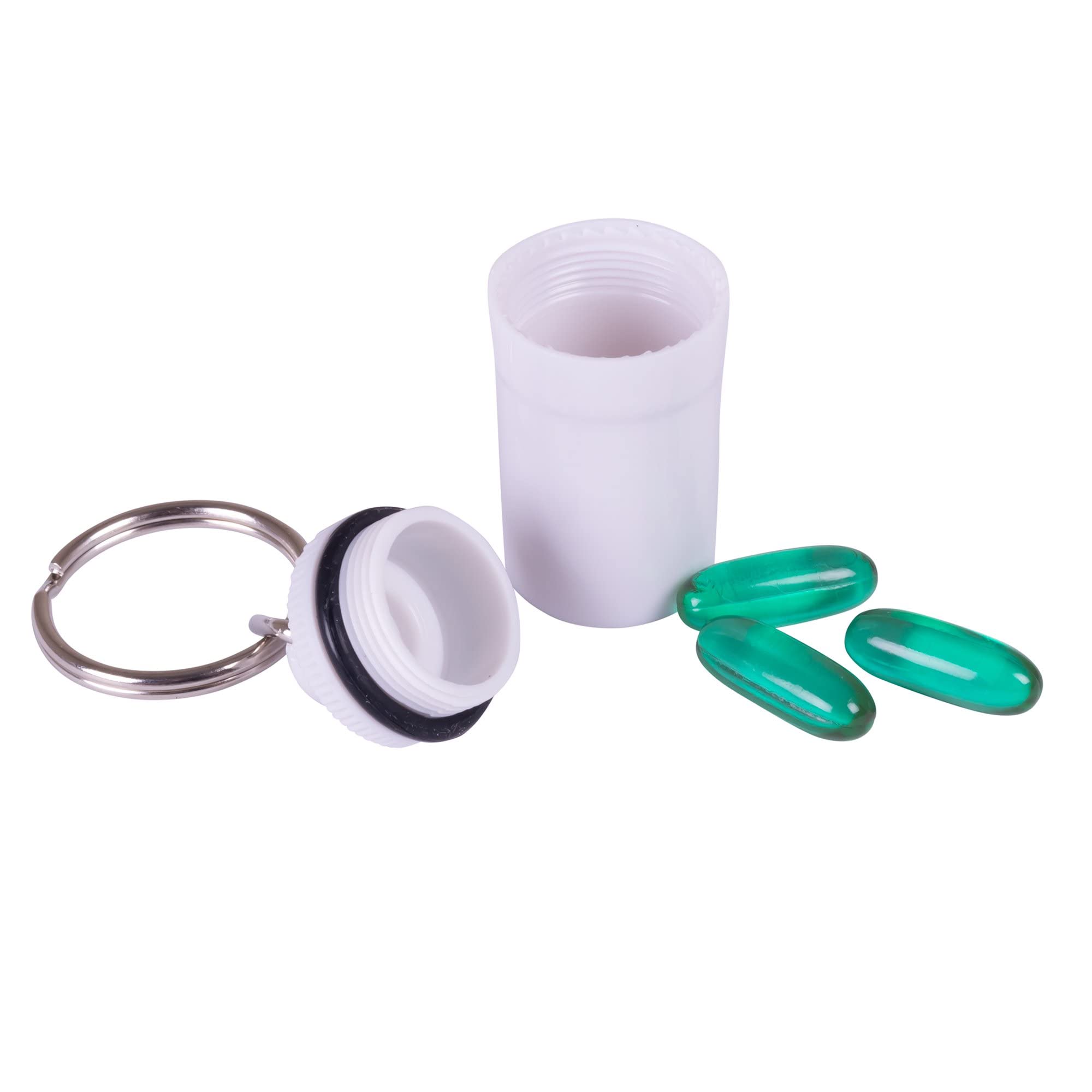 Apex Crush Proof Keychain Pill Holder Travel Container, 1-Pack