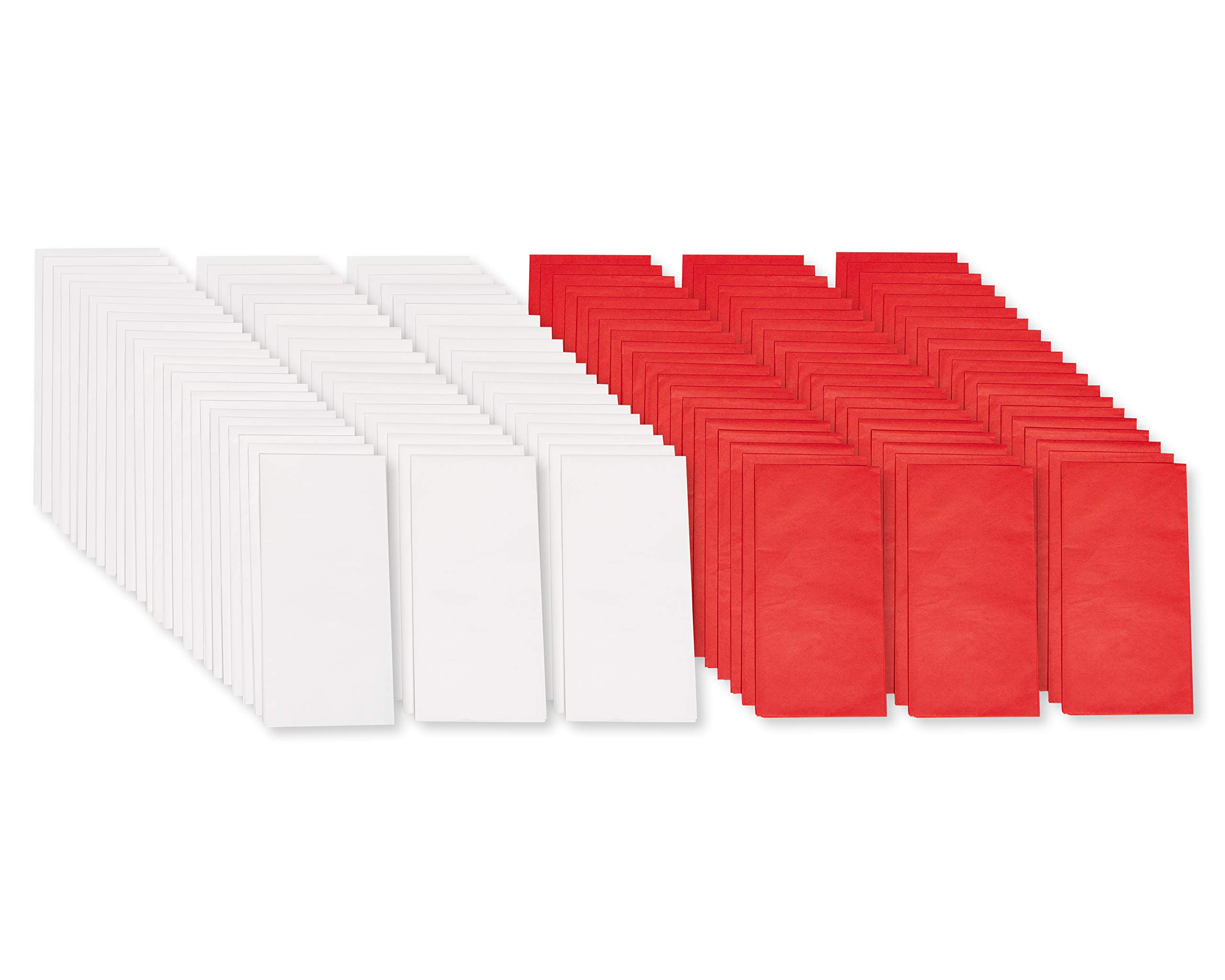 American Greetings Bulk Red and White Tissue Paper for Birthdays, Easter, Mother's Day, Father's Day, Graduation and All Occasions (125-Sheets)