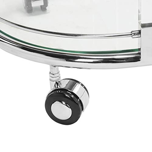 Safavieh Home Collection Lennon Acrylic Trolley Bar Cart, Clear/Silver