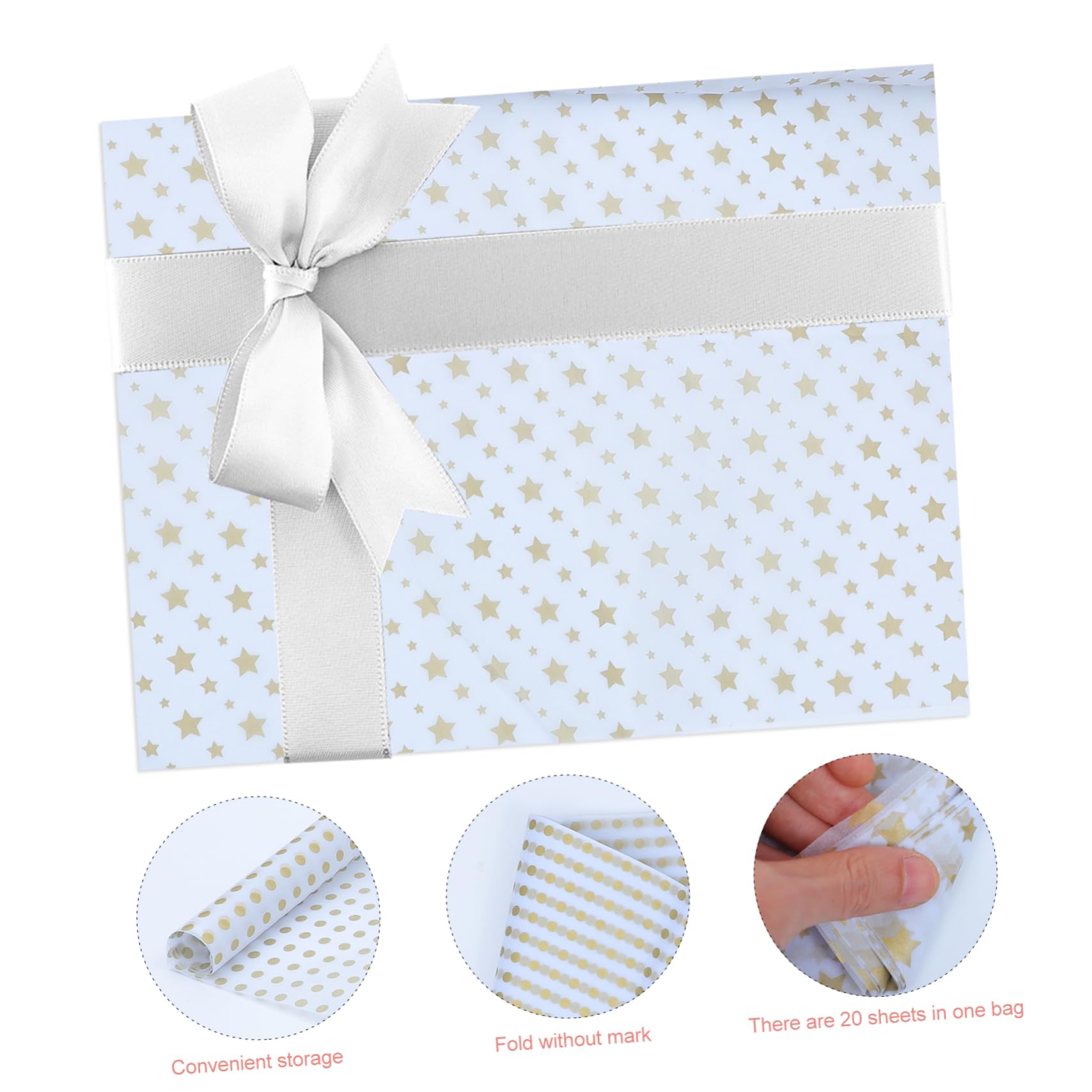 NOLITOY Decorations Wrapping Decors 40 Sheets Golden Wrapping Papers Bulk Wrapping Bulk Sydney Papers