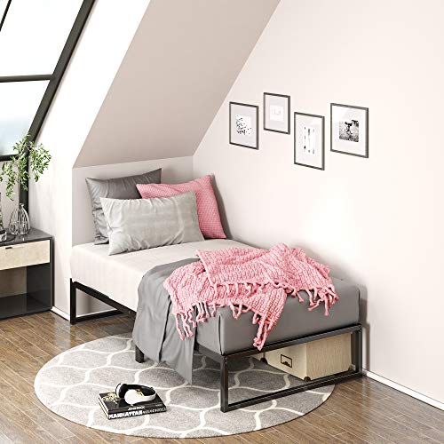 ZINUS Lorelai 12 Inch Metal Platform Bed Frame / Mattress Foundation with Steel Slat Support / No Box Spring Needed / Easy Assembly, Twin, Black