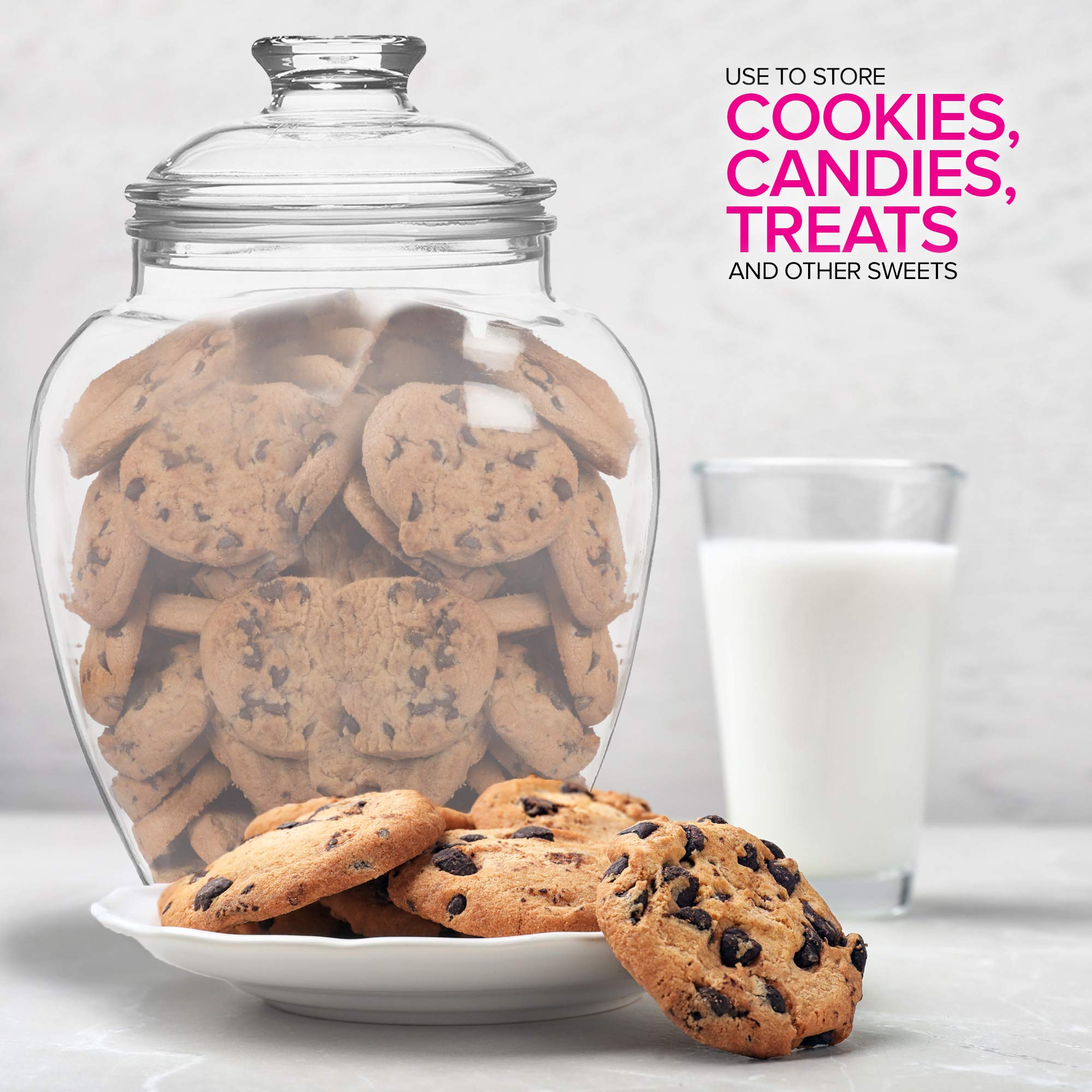 Modern Innovations 128-Ounce Candy & Cookie Jar with Lid, Premium Acrylic Clear Apothecary Jar, Wedding & Home Décor Centerpiece Cookie Candy Buffet Decorative Kitchen Storage Jar