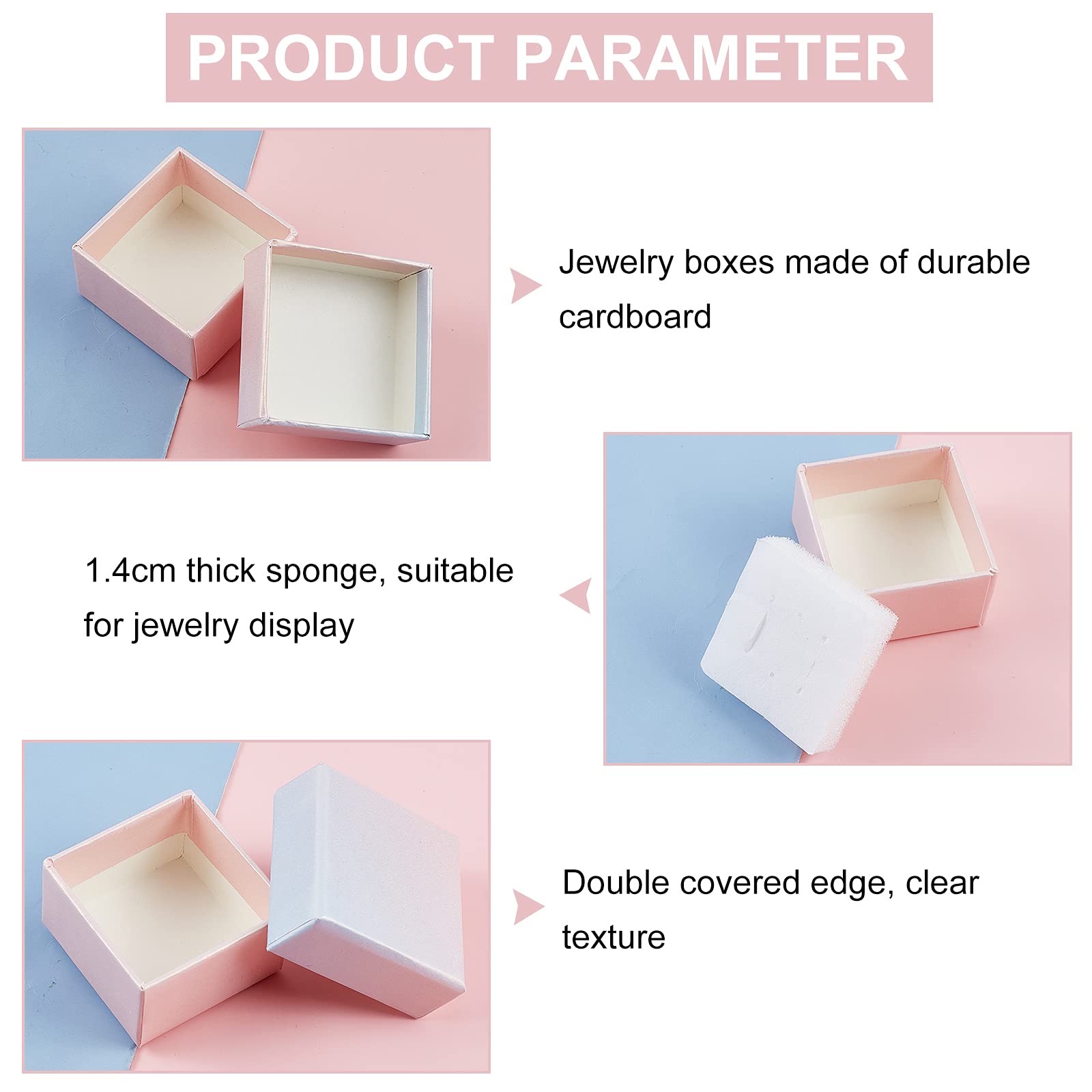NBEADS 24 Pcs 5x5x3cm Cardboard JewelryBox, Kraft Paper Boxes Samll Box Square Colorful Ring Box Wedding Supplies Creative Candy Box Party Festivals Wedding Occasions
