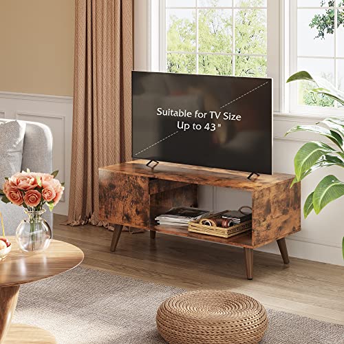 WLIVE Coffee Table for Living Room,Wood Coffee Table with Storage,Mid-Century Modern Coffee Table with Drawer,Home,Rustic Brown.