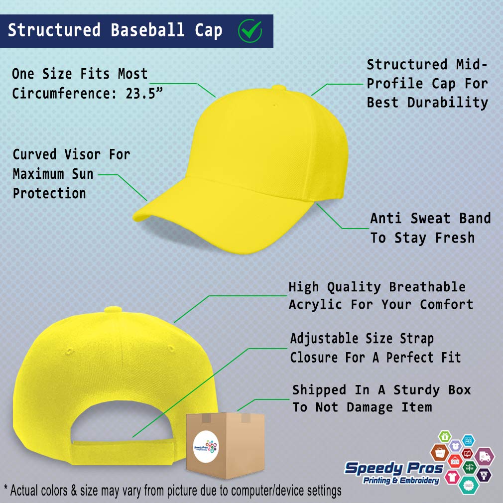 Custom Baseball Cap Riding Lawn Mower B Embroidery Trucks Acrylic Dad Hats for Men & Women Yellow Design Only