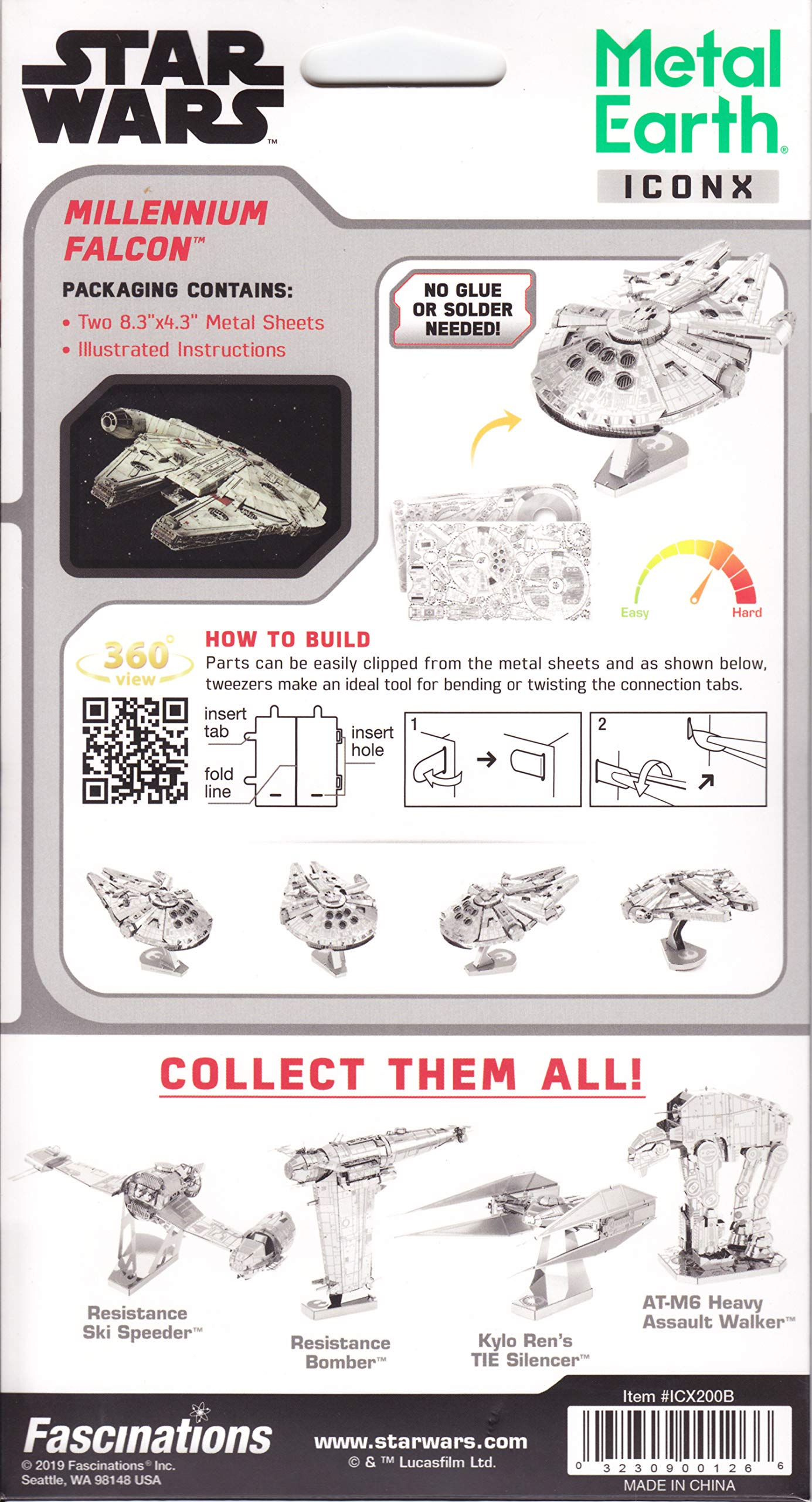 Metal Earth Premium Series Star Wars Millennium Falcon 3D Metal Model Kit Fascinations