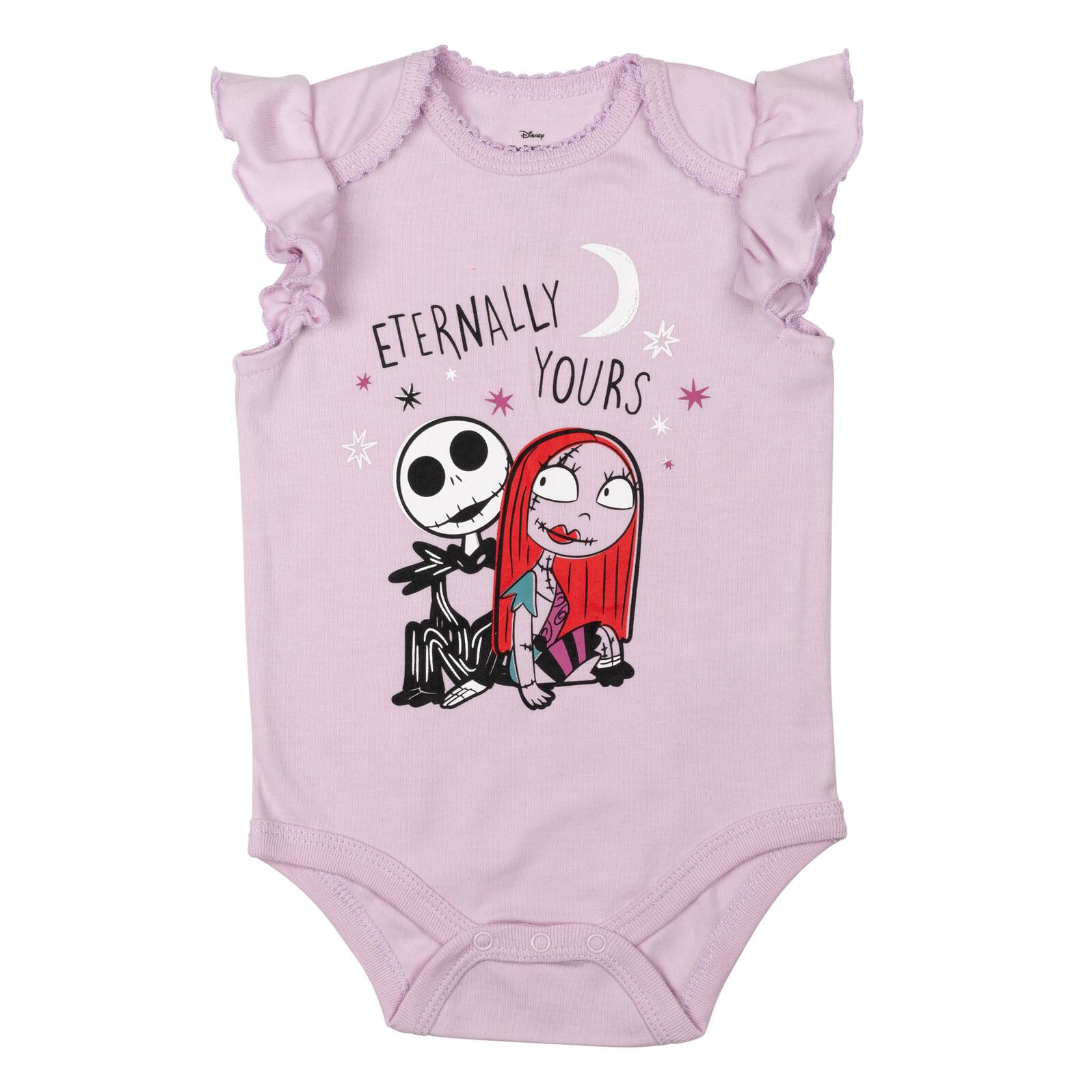 Disney Nightmare Before Christmas Jack Skellington Sally Infant Baby Girls 5 Pack Cuddly Short Sleeve Baby Bodysuits Multicolor 18 Months