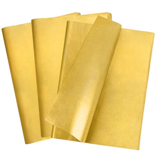 Koogel 86 Sheets Gold Metallic Tissue Paper, 20 x 14 Inch Tissue Paper for Gift Bags Gift Wrapping Tissue Paper for DIY Crafts Wedding Birthday Christmas