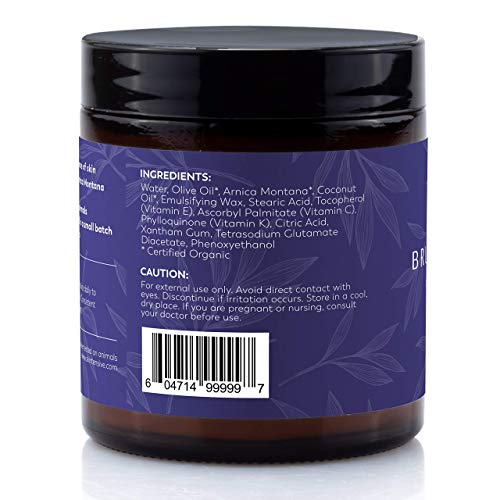 SKINTENSIVE Highest Purity Organic Arnica Plant-Based Bruise Cream for Thin Skin - Moisturizing, Anti-Aging, Healing, and Fading Scar Lotion, Vitamin K C and E, Skin Renewal