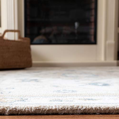Safavieh Micro-Loop Collection 8' x 10' Beige/Ivory MLP505B Handmade Medallion Premium Wool Area Rug
