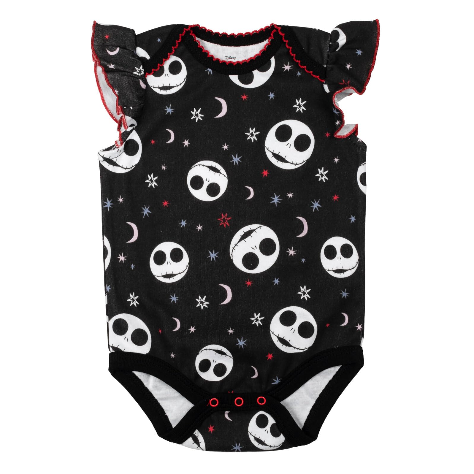 Disney Nightmare Before Christmas Jack Skellington Sally Infant Baby Girls 5 Pack Cuddly Short Sleeve Baby Bodysuits Multicolor 18 Months
