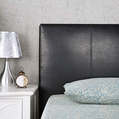 Zinus Gerard Faux Leather Upholstered Platform Bed Frame / Mattress Foundation / Wood Slat Support / No Box Spring Needed / Easy Assembly, Queen