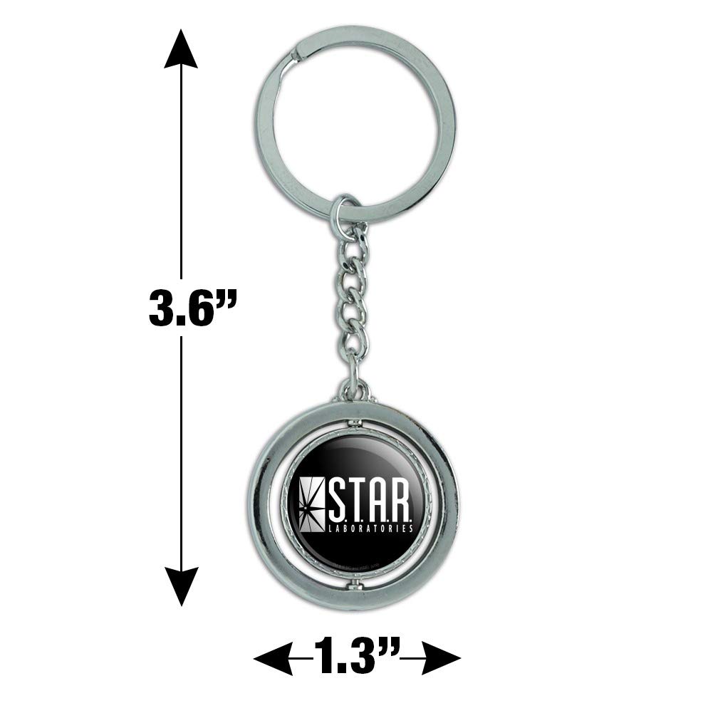GRAPHICS & MORE The Flash TV Series STAR Labs Logo Keychain Spinning Round Chrome Plated Metal