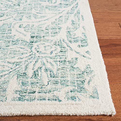 SAFAVIEH Micro-Loop Collection 5' Square Grey/Ivory MLP379F Handmade Premium Wool Area Rug