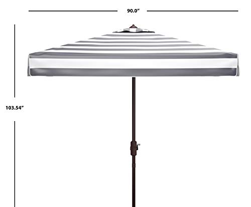 Safavieh PAT8403A Outdoor Elsa Fashion Line Black and White 7'6" Square UV Protected Umbrella