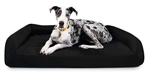 K9 Ballistics Tough Orthopedic XL Extra Large Bolster Dog Bed - Washable, Durable and Water Resistant Dog Bed - Made for Big Dogs, 38"x54", Black
