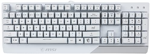 MSI Vigor Backlit RGB Dedicated Hotkeys Anti-Ghosting Mechanical Feel Gaming Keyboard (Vigor GK30 White US)