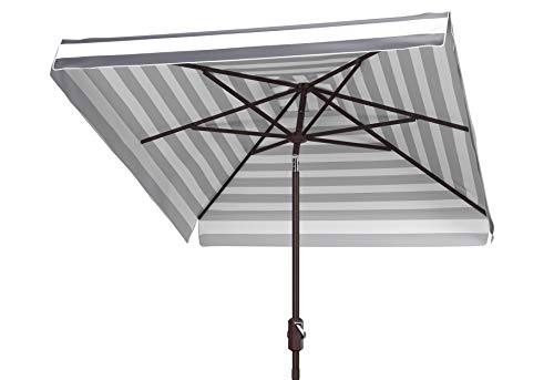 Safavieh PAT8403A Outdoor Elsa Fashion Line Black and White 7'6" Square UV Protected Umbrella