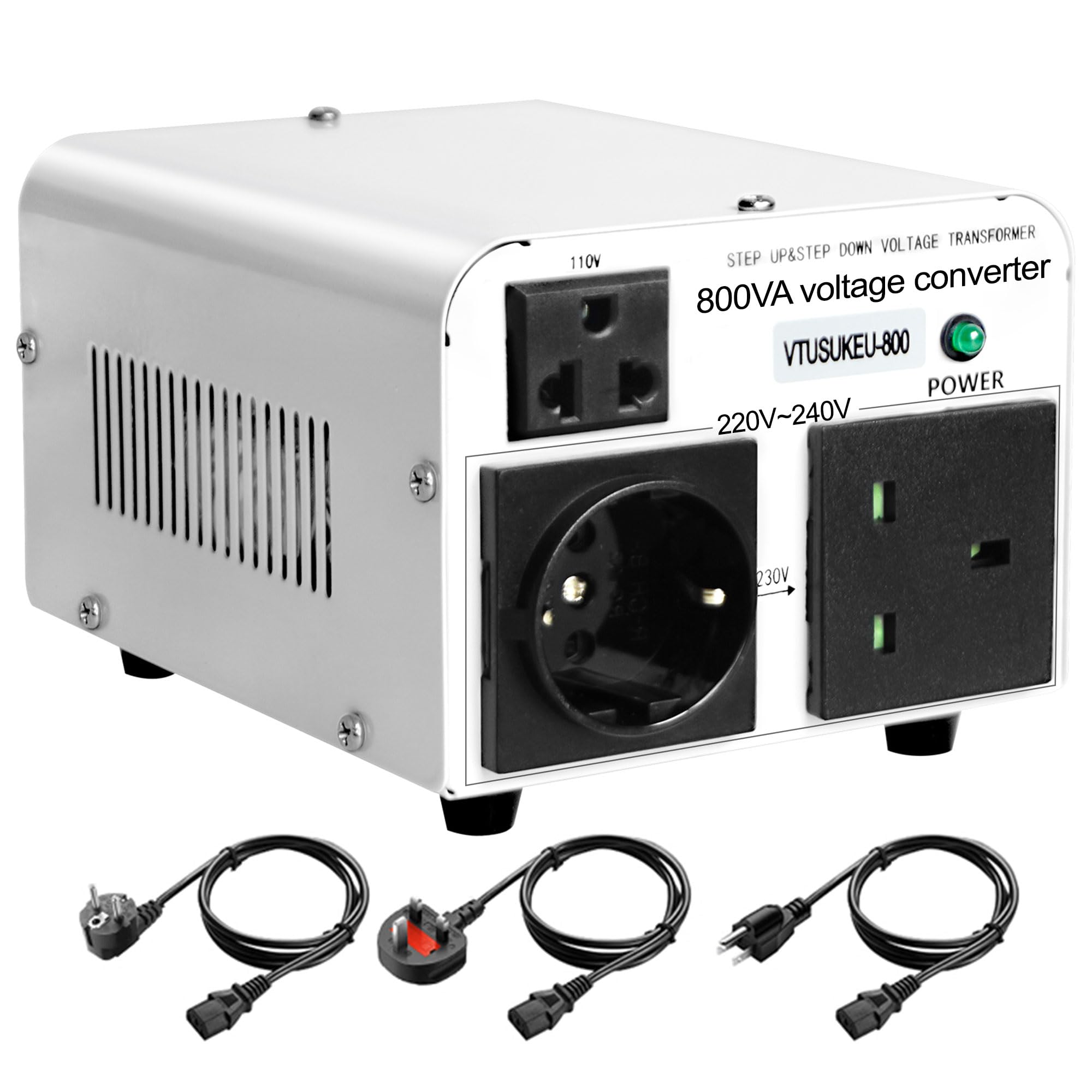 Yinleader 800W Step Up & Step Down Voltage Converter Transformer Convert 110V/120V to 220V/240V or from 220V/240V to 110V/120V for Travel -Circuit Breaker Protection
