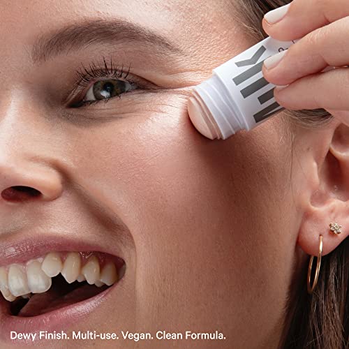 MILK Makeup Mini Highlighter Stick - Hydrating Pigmented Cream, Radiant - Vegan - 0.21 Oz (TURNT - White Gold/Pink Pearl)