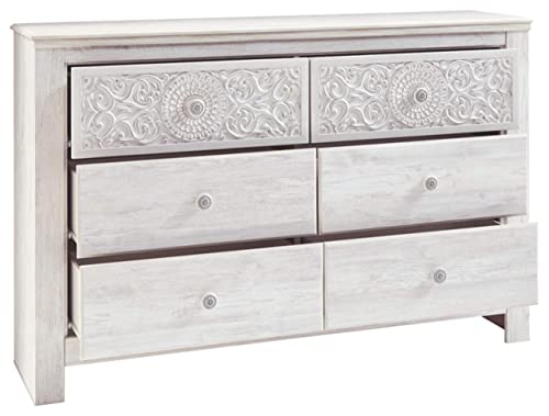 Signature Design by Ashley Paxberry Boho 6 Drawer Dresser, Whitewash