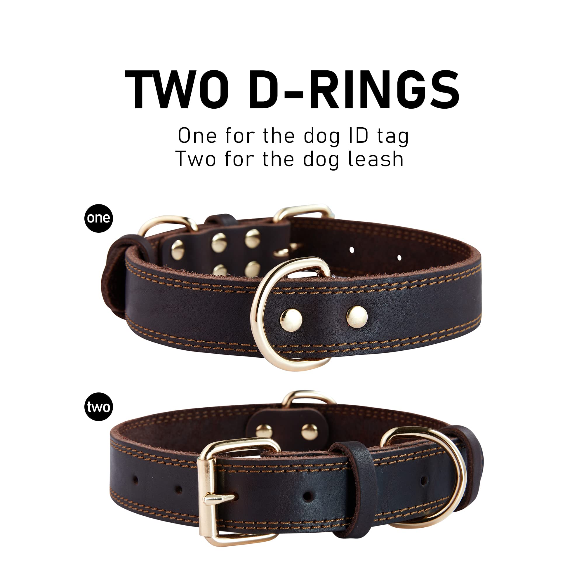 Leather Dog Collar for Medium Dogs with Braided Leather Dog Leash 6 Foot x 1/2"