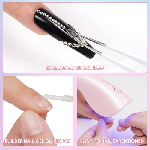 Makartt Mini UV LED Nail Lamp, Rechargeable Portable Light for Rhinestone Glue, Flash Curing Gel Polish Dryer with 2 Timers, Manicure Lamp for Nail Art