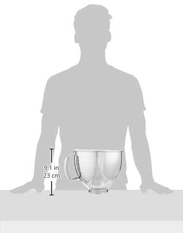 KitchenAid 5 Quart Stainless Steel Bowl for all KitchenAid 4.5-5 Quart Tilt-Head Stand Mixers KSM5SSBHM, Hammered Stainless