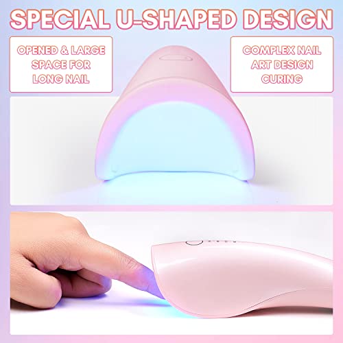 Makartt Mini UV LED Nail Lamp, Rechargeable Portable Light for Rhinestone Glue, Flash Curing Gel Polish Dryer with 2 Timers, Manicure Lamp for Nail Art