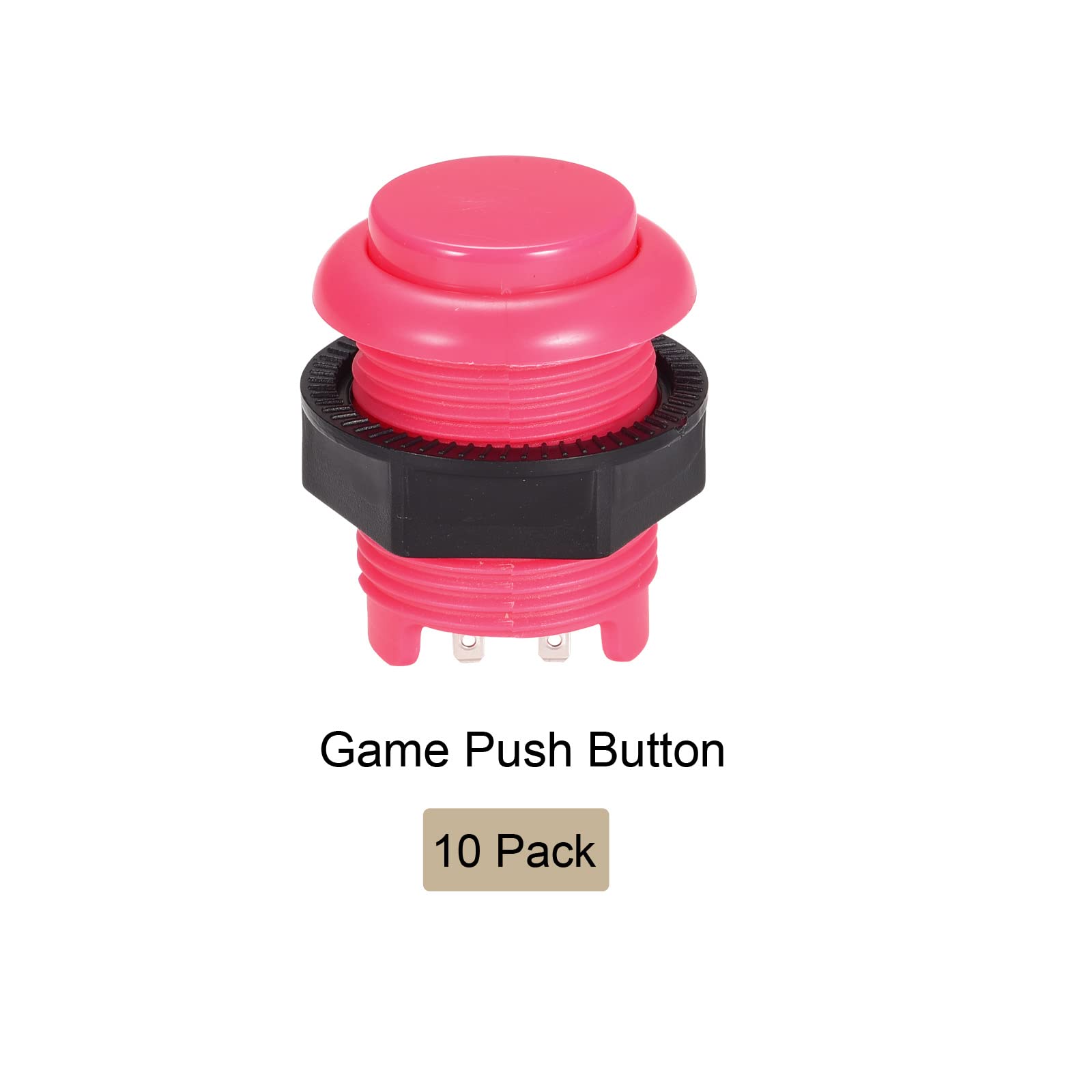 Rebower Momentary Game Push Button Switches Game Small Button [for Arcade Video Game] -M28/Pink/10 Pcs