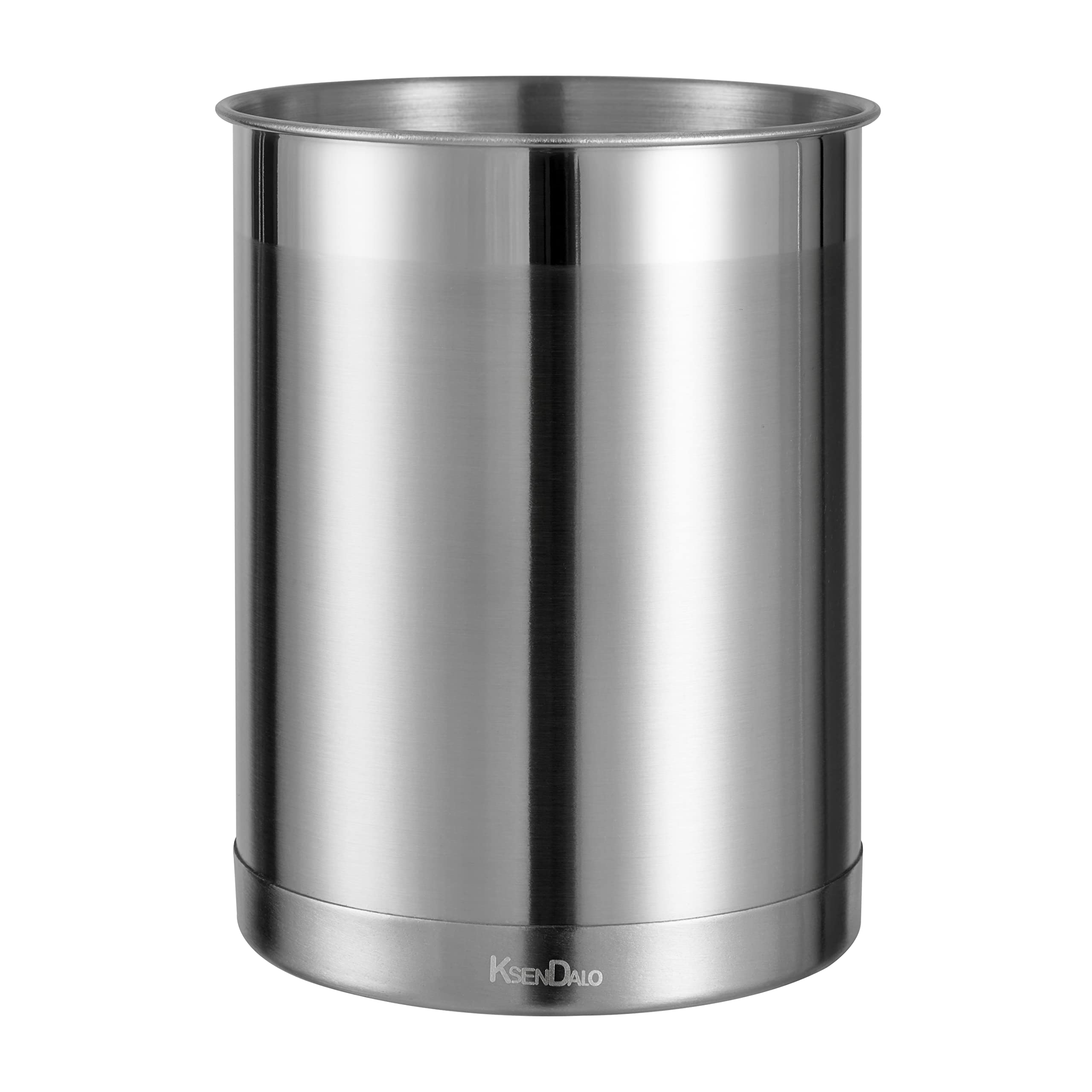 KSENDALO Steel Holder Utensil Crock 6.5inch Tall,Utility Sturdy Heavy Large Utensils Holder Stainless Silverware Holder for Kitchen Home and Office