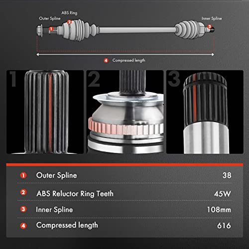 A-Premium CV Axle Shaft Assembly Compatible with Audi A4 2000 2001 2002, Manual Transmission, Front Left and Right