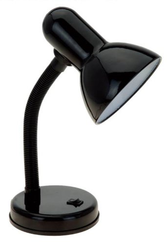 Simple Designs LD1003-BLK Basic Metal Flexible Hose Neck Desk Lamp, Black & Sylvania LED Light Bulb, 60W Equivalent A19, Efficient 8.5W, Medium Base, Frosted Finish, 800 Lumens