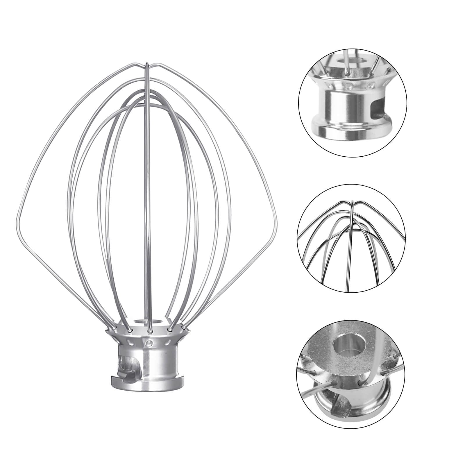 K45WW Wire Whip for Kitchenaid Stand Mixer, Stainless Steel, Egg Heavy Cream Beater, Cakes Mayonnaise