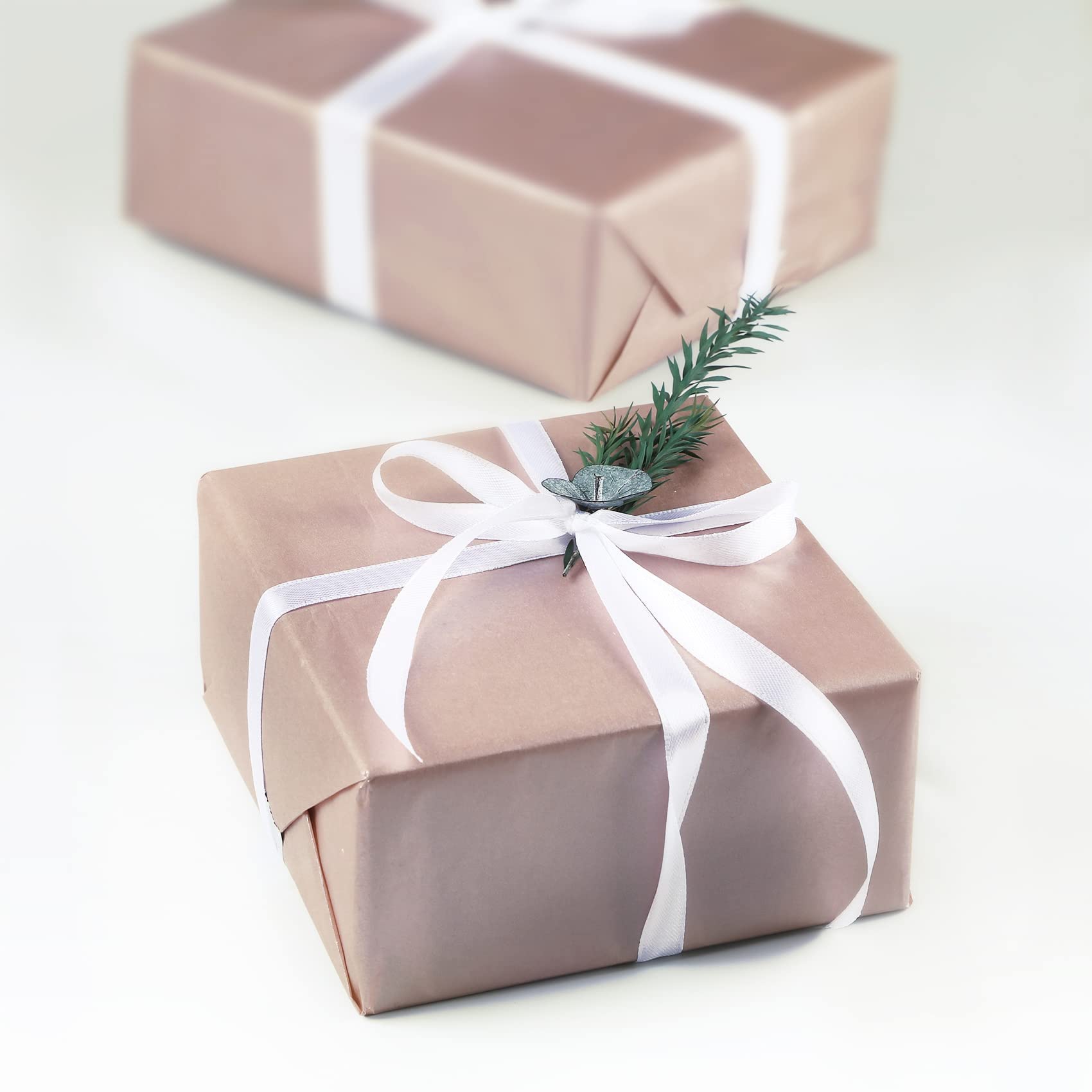 UNIQOOO 100 Sheets 20X14 Premium Metallic Rose Gold Champagne Gold Tissue Gift Wrap Paper Bulk Recyclable Gift Wrapping Accessory - Perfect for Small Gift Bags, Wedding, Party, DIY Craft