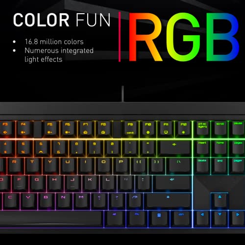 Cherry MX 2.0S Wired Gaming Keyboard with RGB Lighting Different MX Switching Characteristics: MX Black, MX Blue, MX Brown, MX RED and MX Silent RED (White - MX Silent Red Switch)
