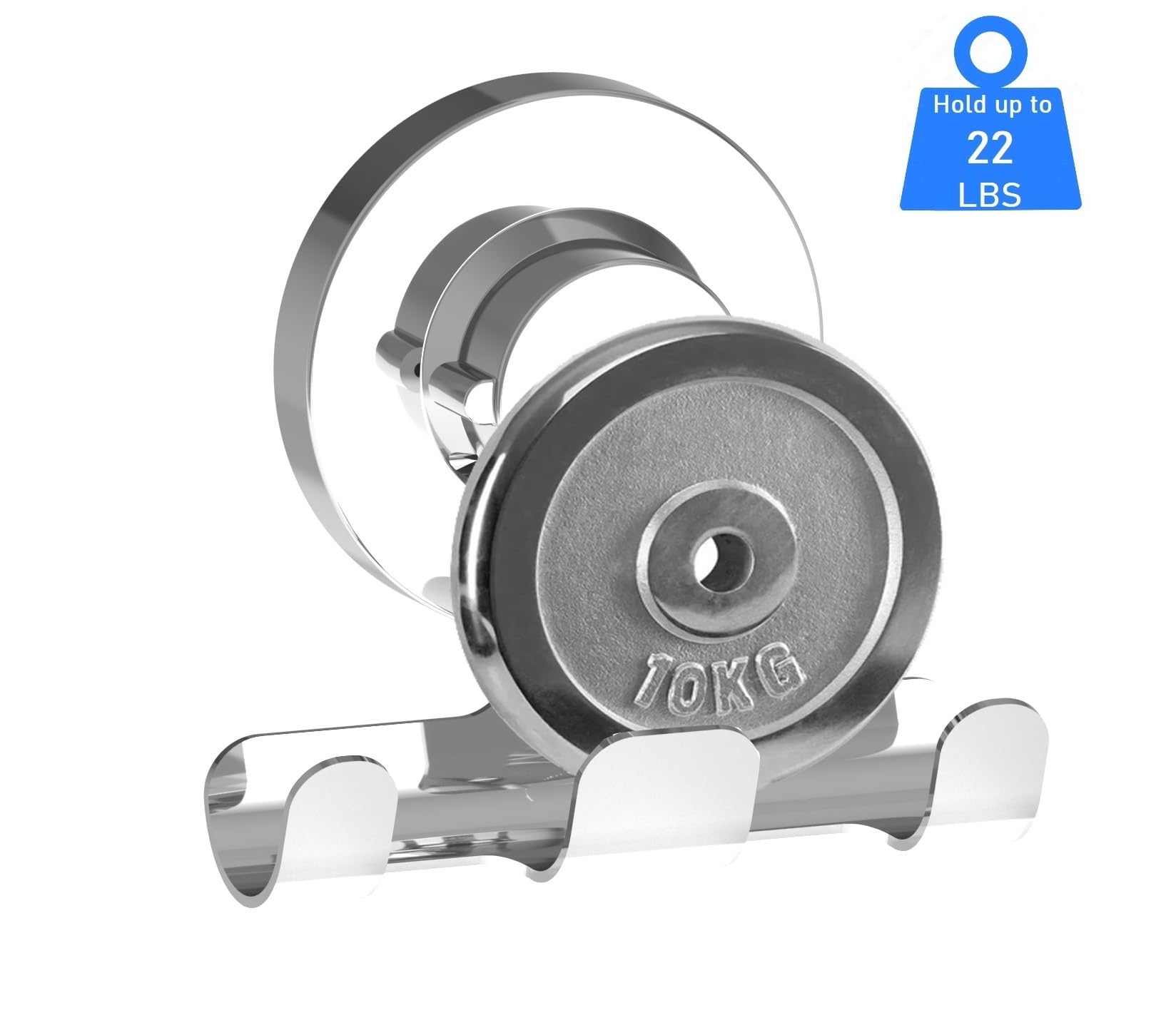 Suction Cup Hooks Razor Holder Powerful Vacuum Organizer for Towel, Razor, Coat, Bathrobe and Loofah 304 Stainless Steel Removable Hooks for Bathroom & Kitchen, Towel Hanger Storage (3 Hooks)